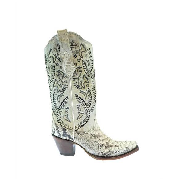 Corral | Shoes | New Corral Python Embroidery Boots Medium Width In Natural | Poshmark